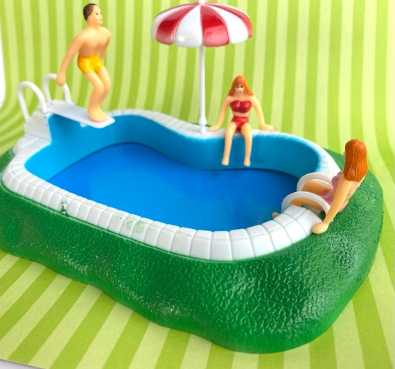 Swimming pool cake topper kit-summer theme- cakes-Decoration by Pink ...