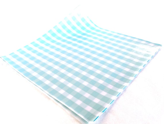 25 Light Blue Gingham WAX PAPER Sheets-pink Lemonade Party - Etsy