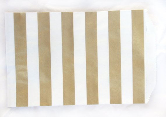 MeDiUM SiZe Metallic Gold stripe PaPER BAGs----party favors--gifts-20ct ...