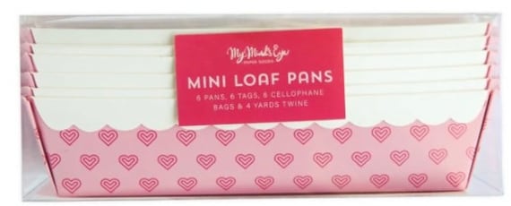 Hearts mini loaf pan set - 6 pans, tags, bags and twine by Pink ...