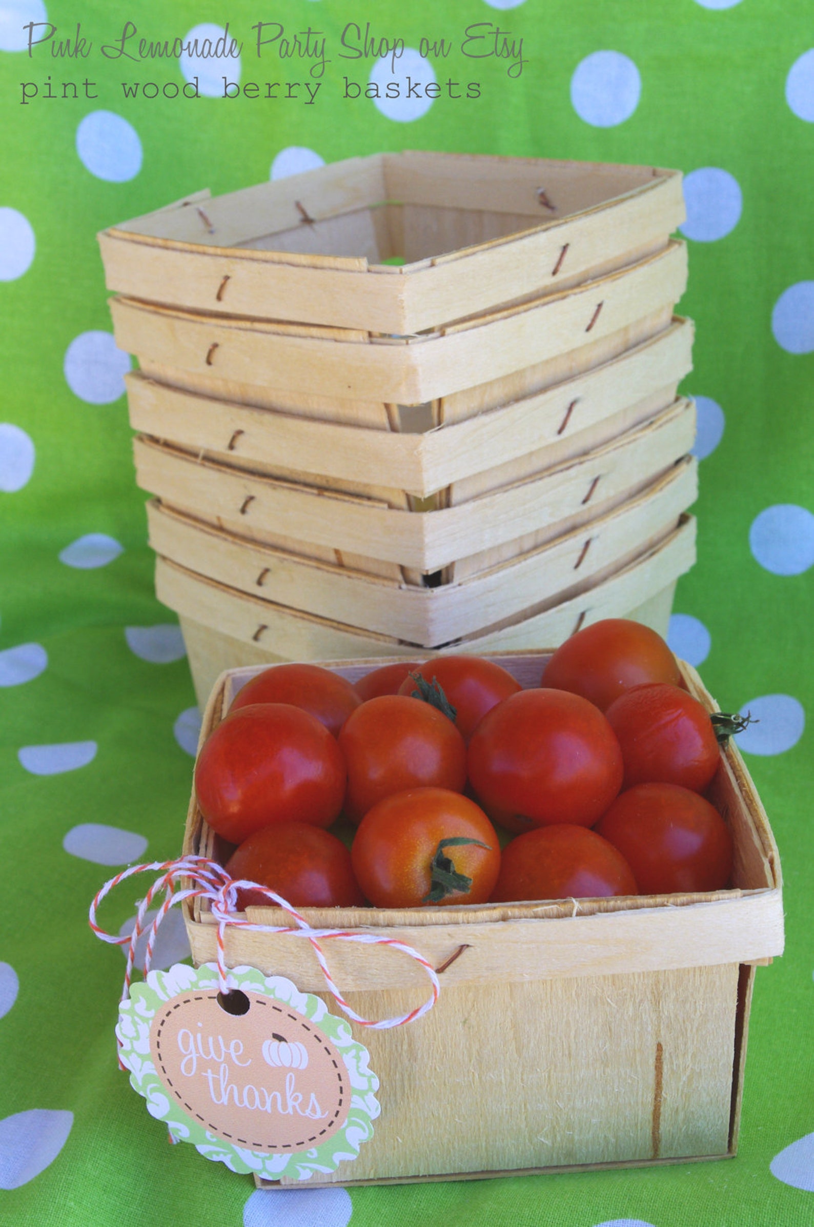 6 Large Wood BERRY Basketsquart Size-fall Party Favor - Etsy