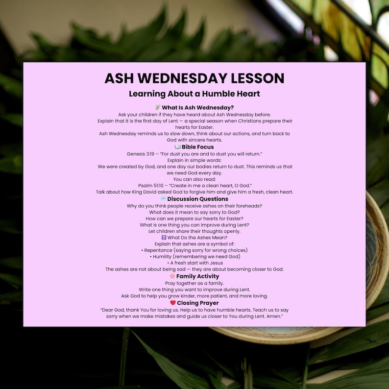 Kids 40 Days Lent Calendar 2026, Lent Activities for Kids, Ash ...