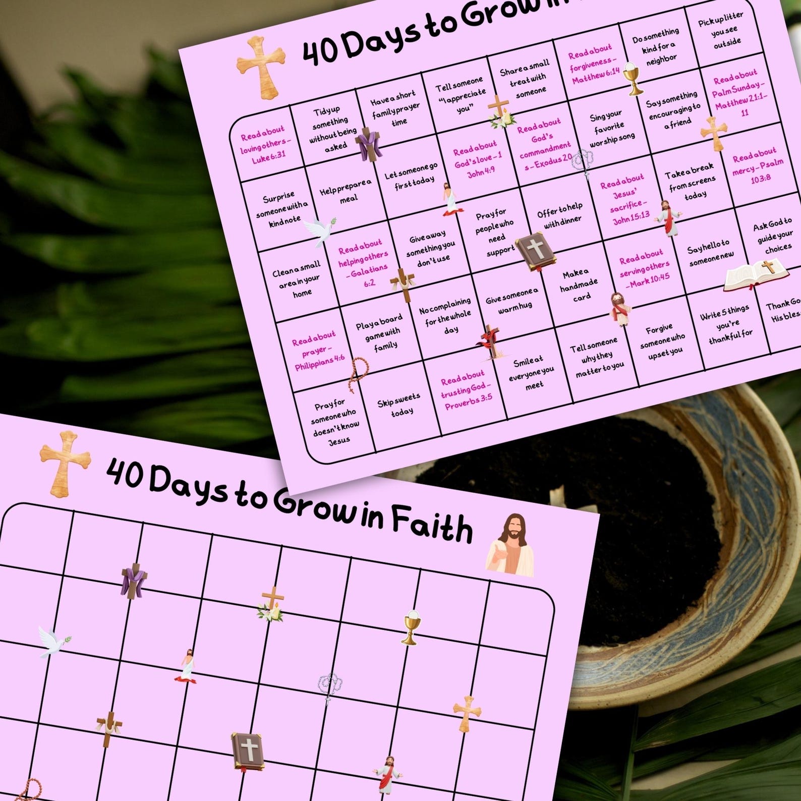 Kids 40 Days Lent Calendar 2026, Lent Activities for Kids, Ash ...