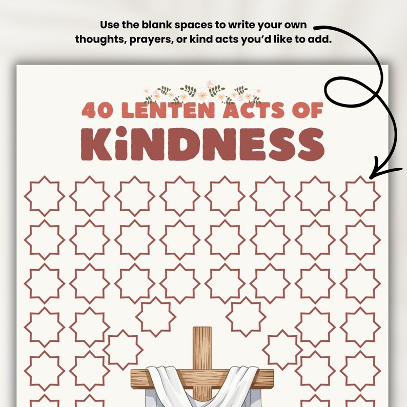 40 Days of Lent Countdown Calendar, Lent Activities for Kids, Holy Week ...