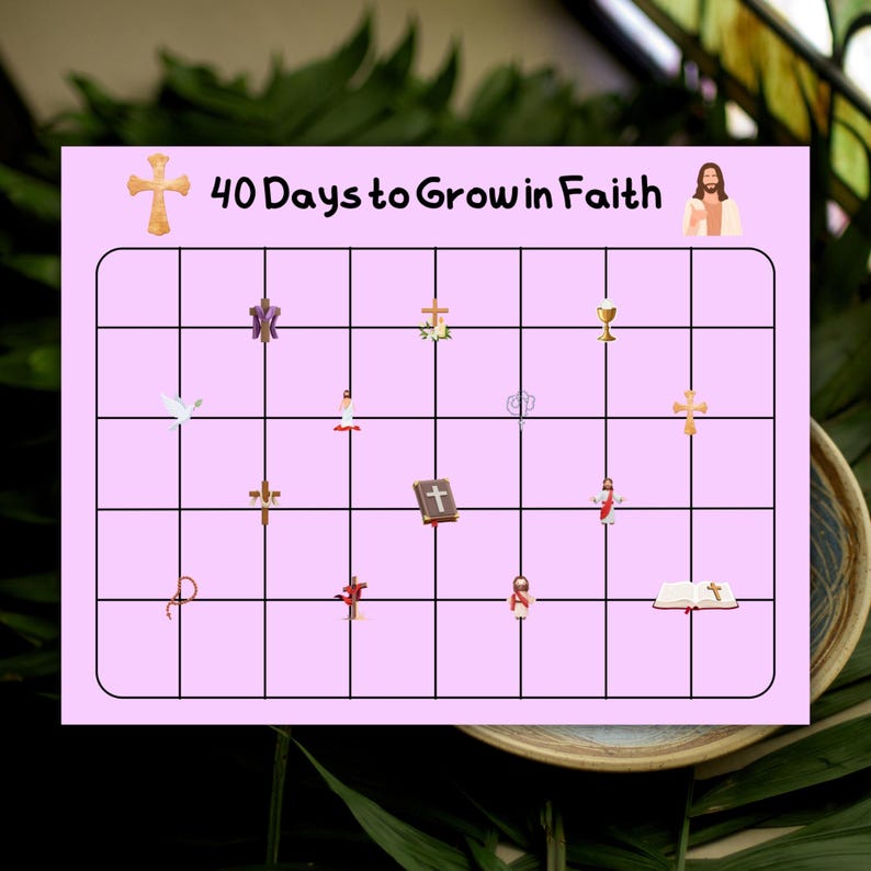 Kids 40 Days Lent Calendar 2026, Lent Activities for Kids, Ash ...