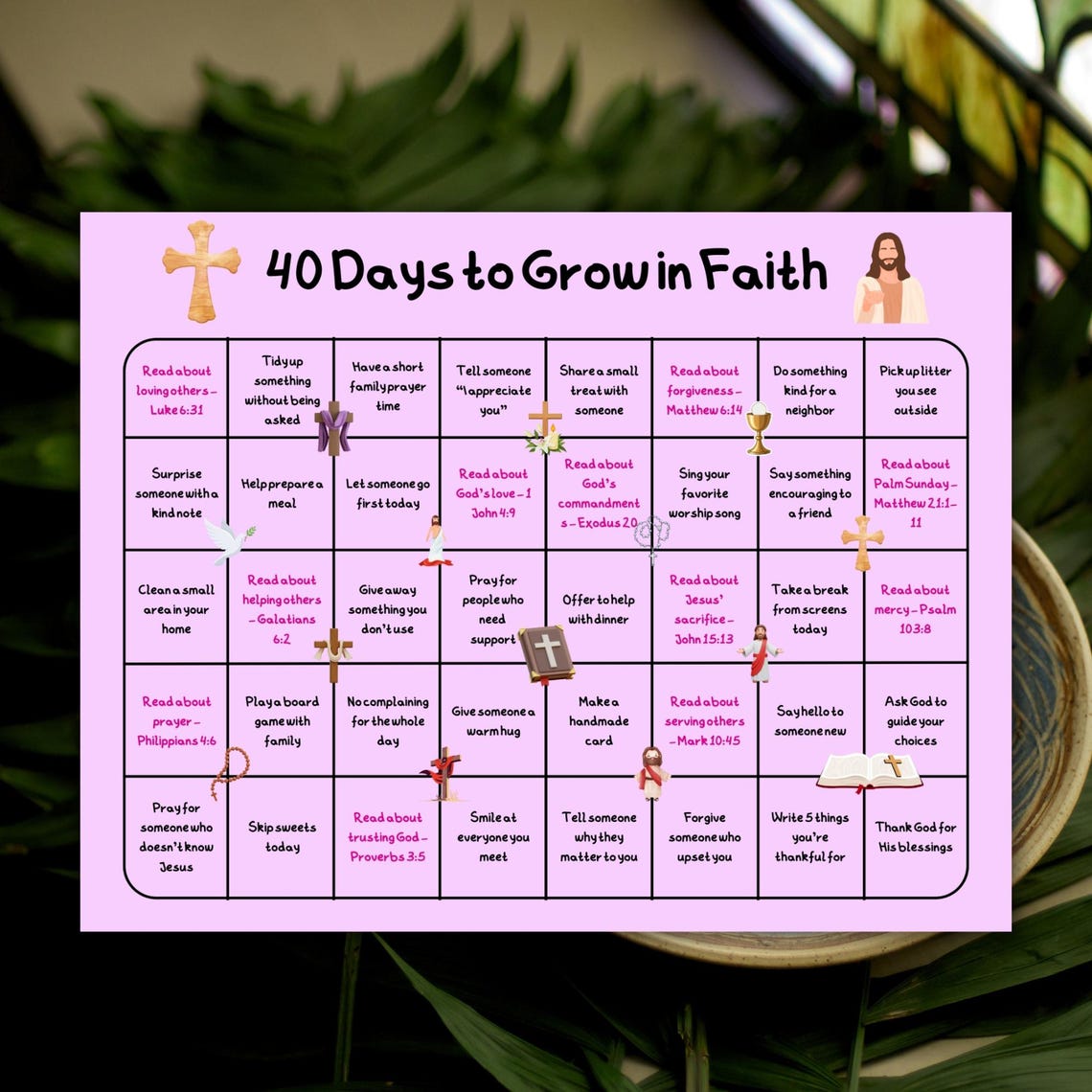Kids 40 Days Lent Calendar 2026, Lent Activities for Kids, Ash ...