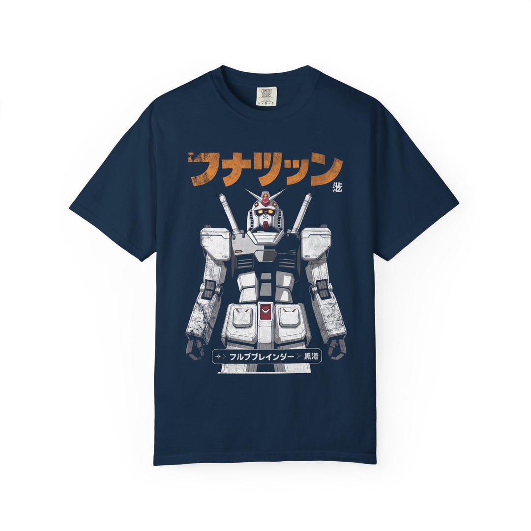 Vintage Mecha Robot Illustration T-shirt | Vintage Japanese Text ...