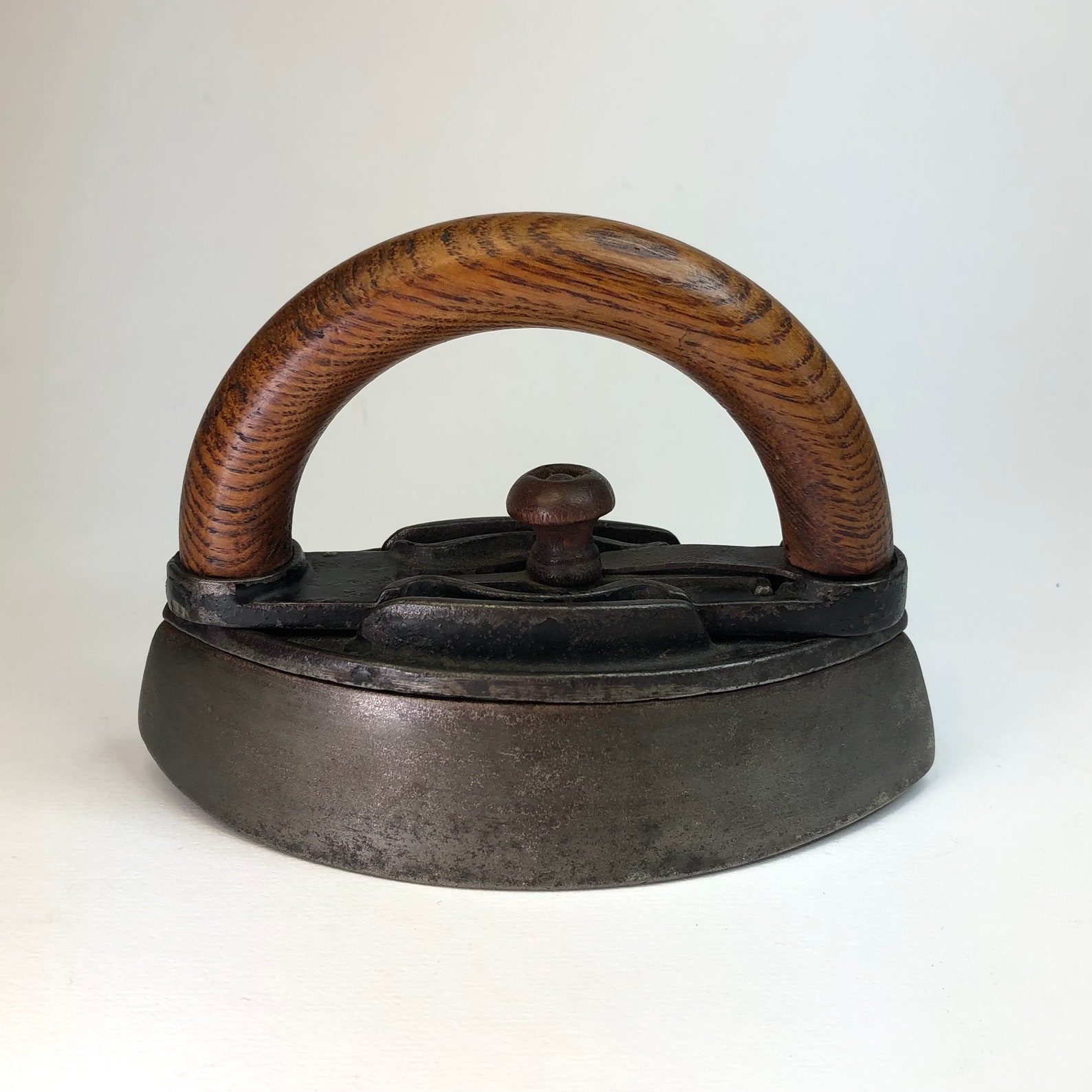 Antique Sadiron Sad Iron With Wood Handle - Etsy