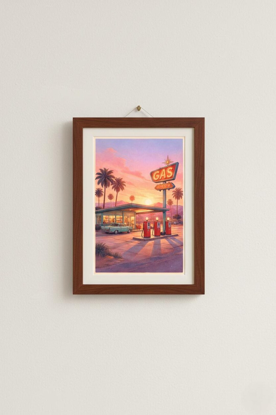 Mid-century Modern Gas Station Print – Retro Palm Springs Wall Art ...