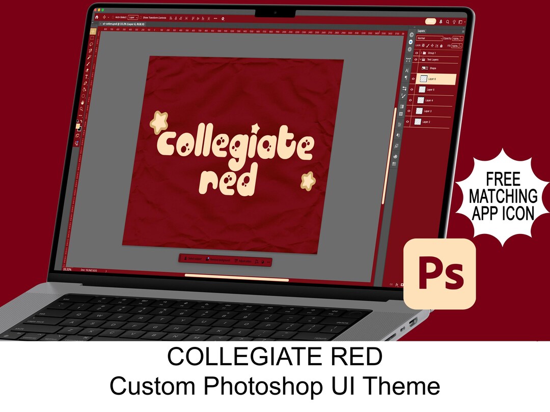 Photoshop UI Theme - Collegiate Red - Custom Aesthetic Photoshop Colors ...