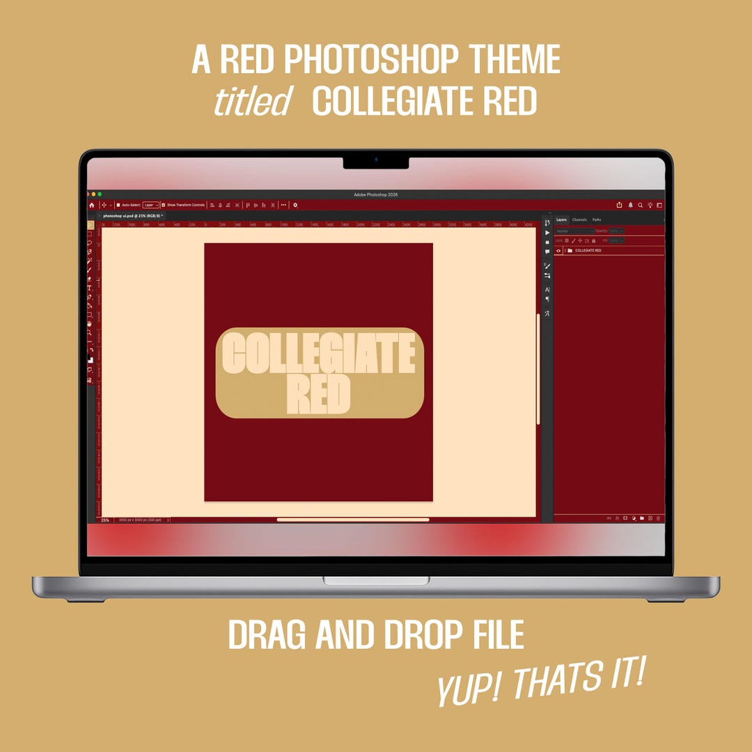 A Red Photoshop Theme - Collegiate Red - Etsy