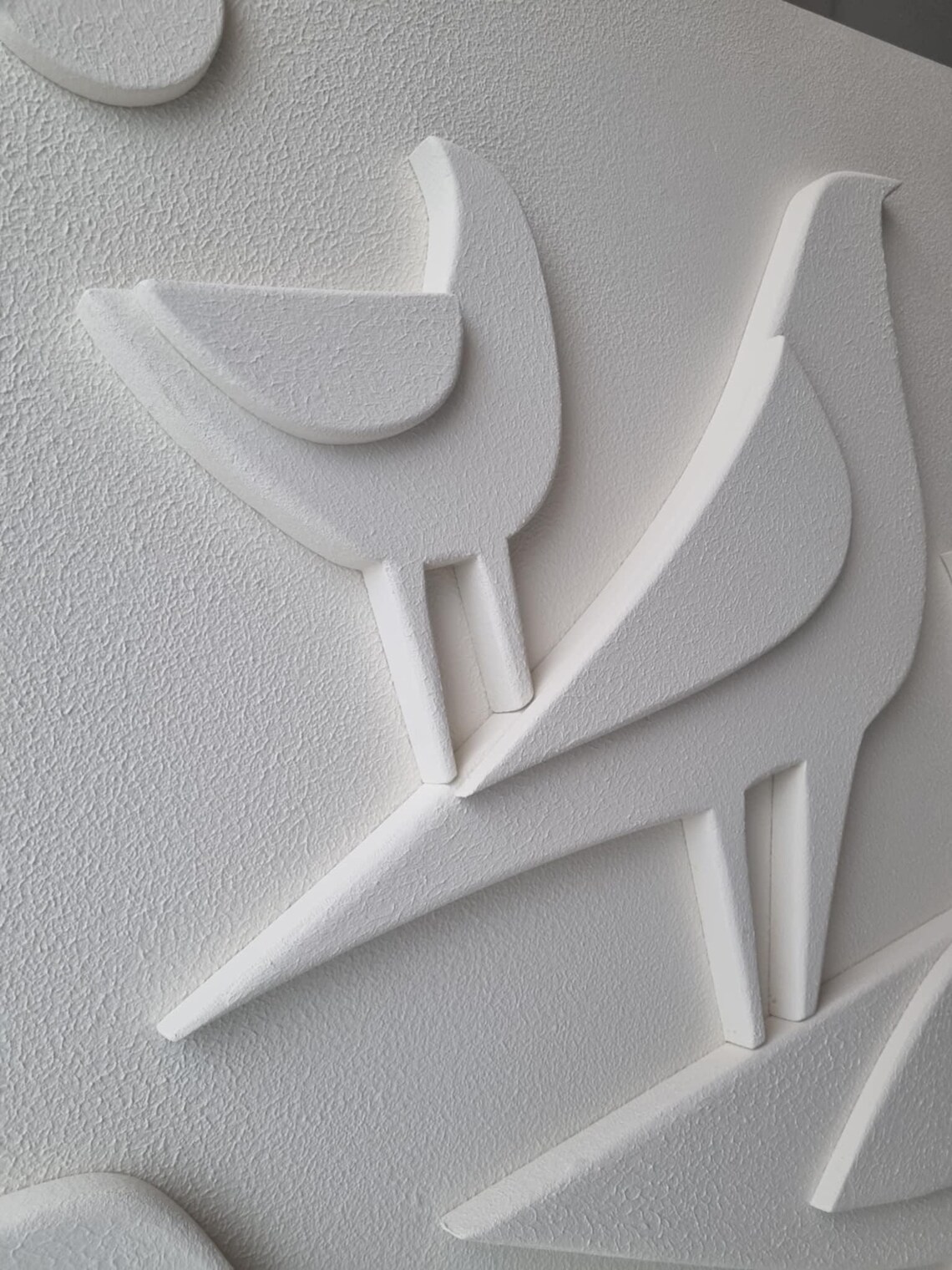 Handmade Plaster Wall Art – Abstract Bird Relief Sculpture - Etsy
