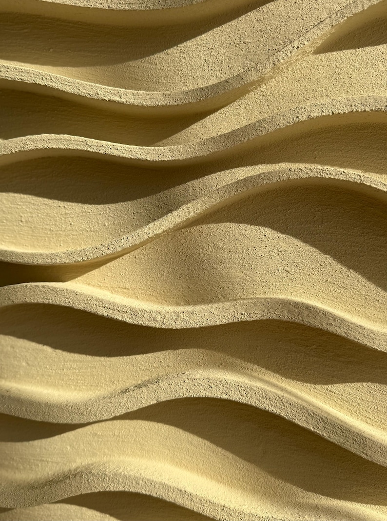 Round Sand Waves Plaster Wall Art | Textured Neutral Minimalist Living ...
