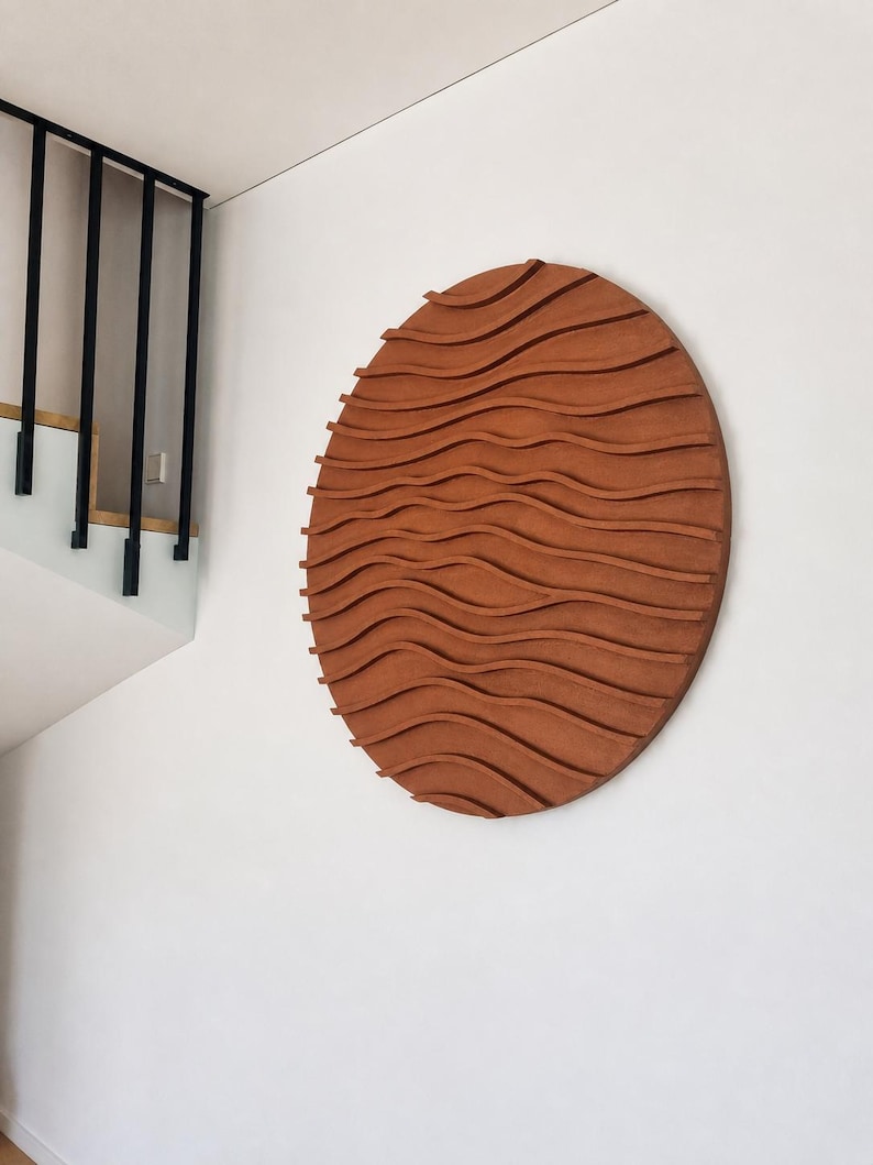 Round Sand Waves Plaster Wall Art | Textured Neutral Minimalist Living ...