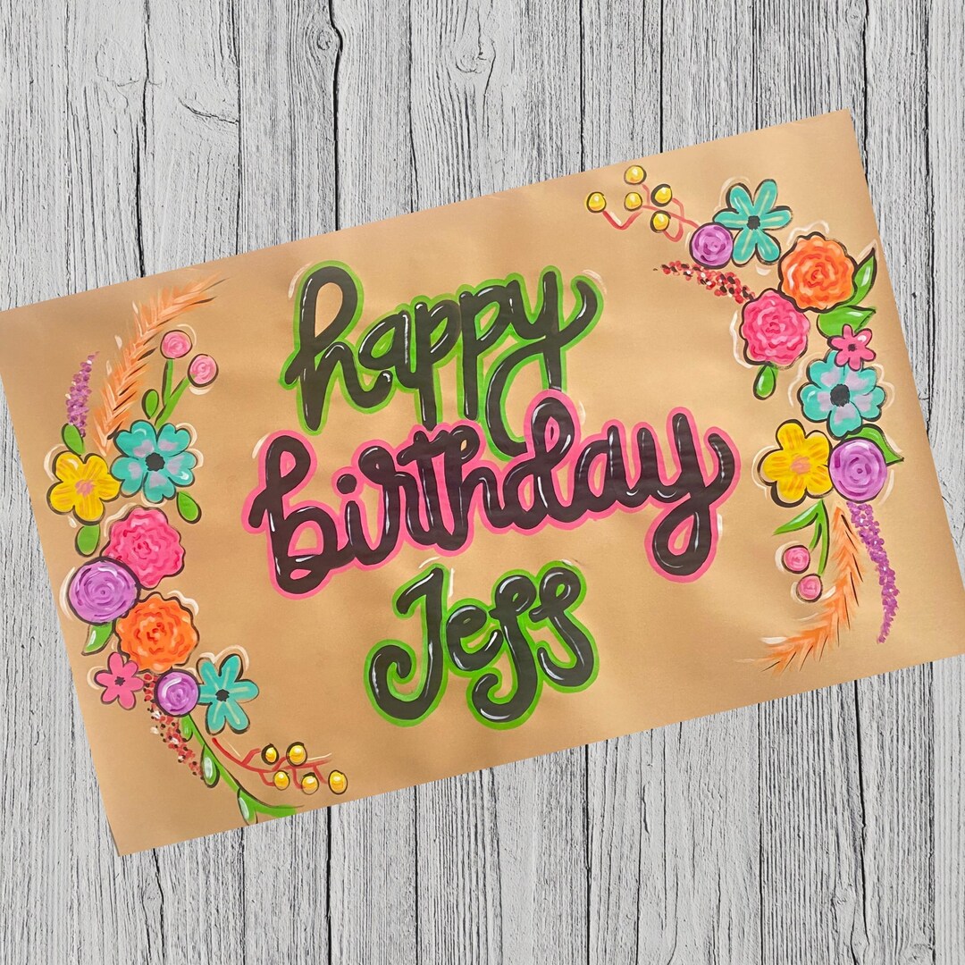 Hand Painted Party Banner - Etsy