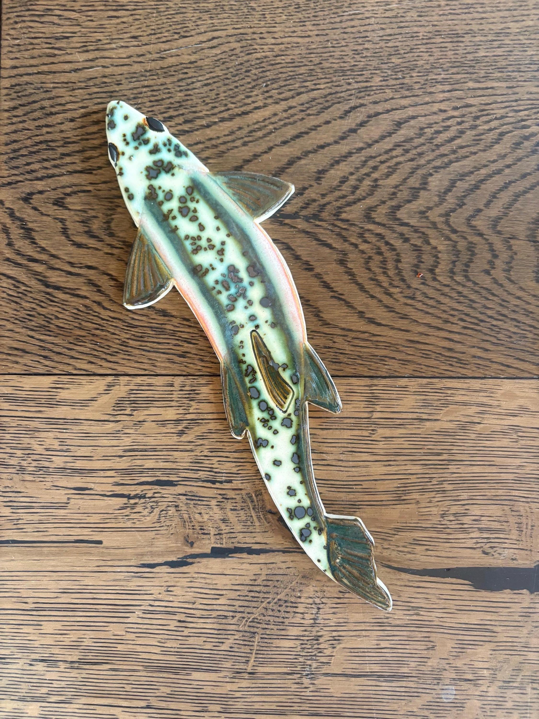 Ceramic Mosaic Trout Fish Floor Tile (speckled Green) - Safe for Indoor ...