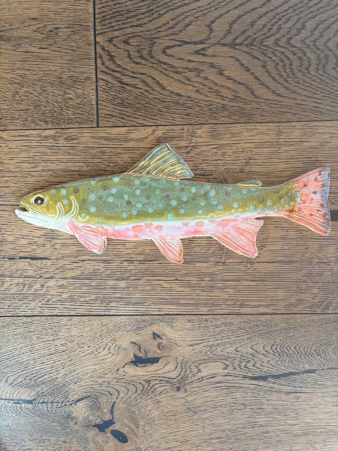 Ceramic Mosaic Brook Trout Fish Wall Tile - Safe for Indoor/outdoor Wet ...
