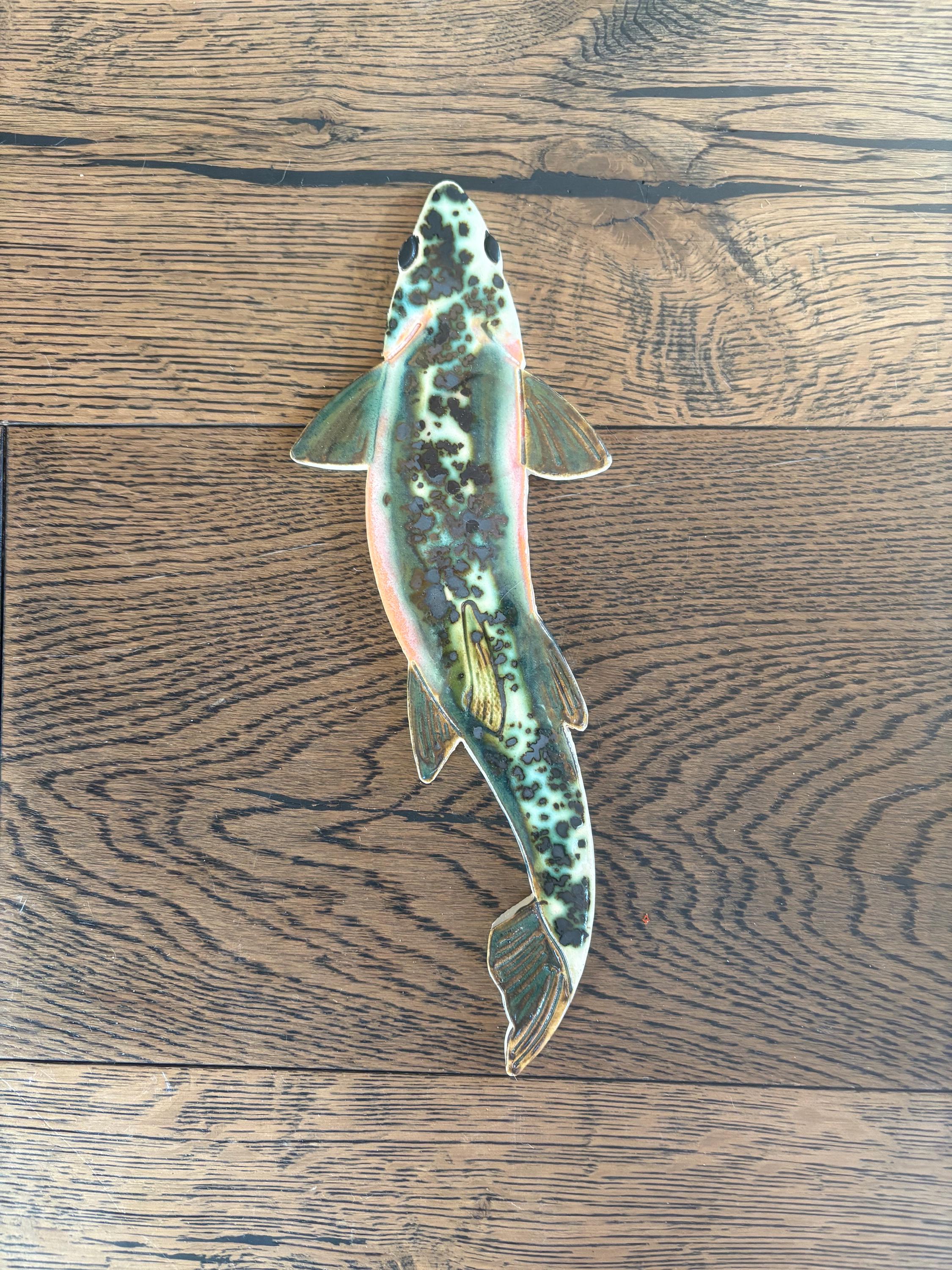 Ceramic Mosaic Trout Fish Floor Tile (speckled Green) - Safe for Indoor ...