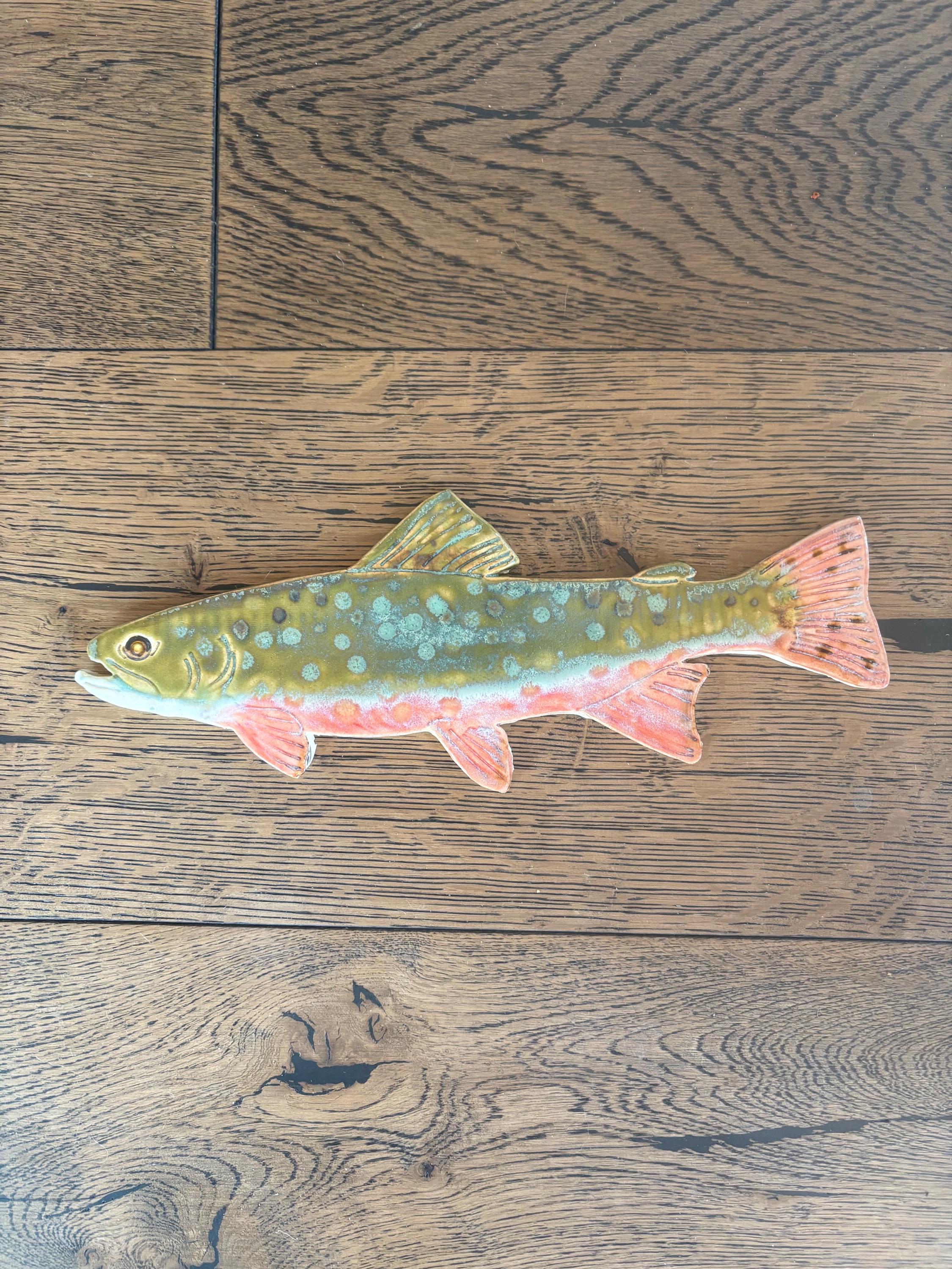 Ceramic Mosaic Brook Trout Fish Wall Tile - Etsy