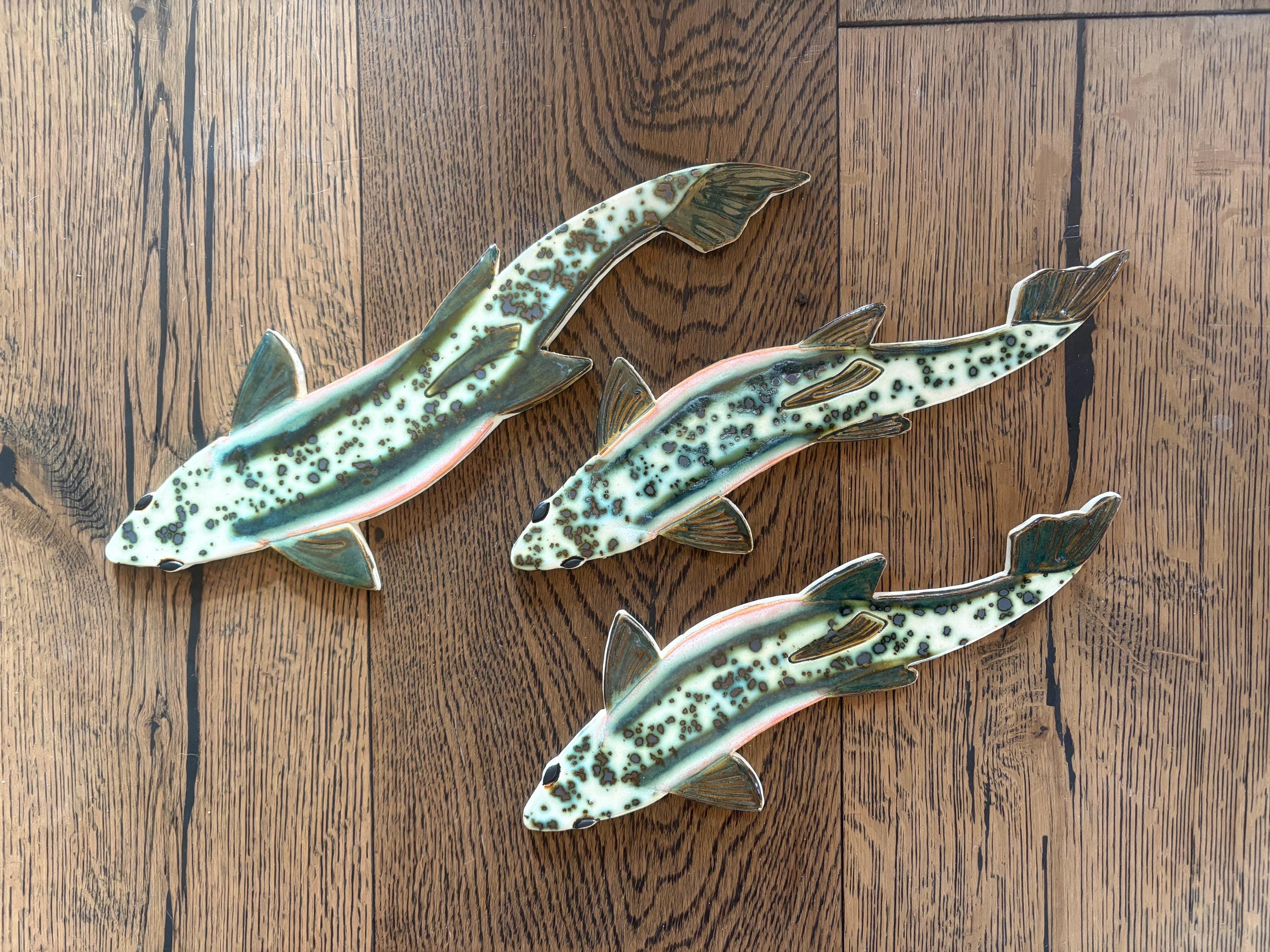 Ceramic Mosaic Trout Fish Floor Tile (speckled Green) - Safe for Indoor ...
