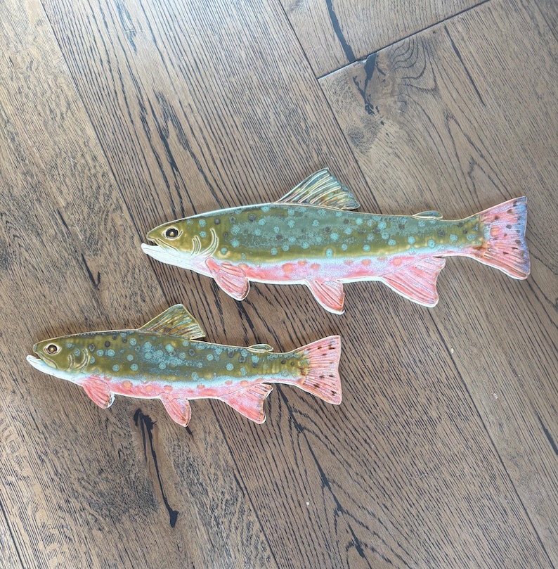 Ceramic Mosaic Brook Trout Fish Wall Tile - Safe for Indoor/outdoor Wet ...