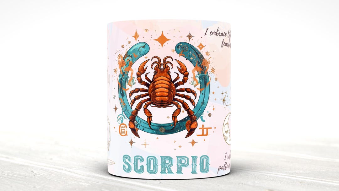 Scorpio Zodiac Mug With Affirmations | Astrology Coffee Cup | Scorpio ...