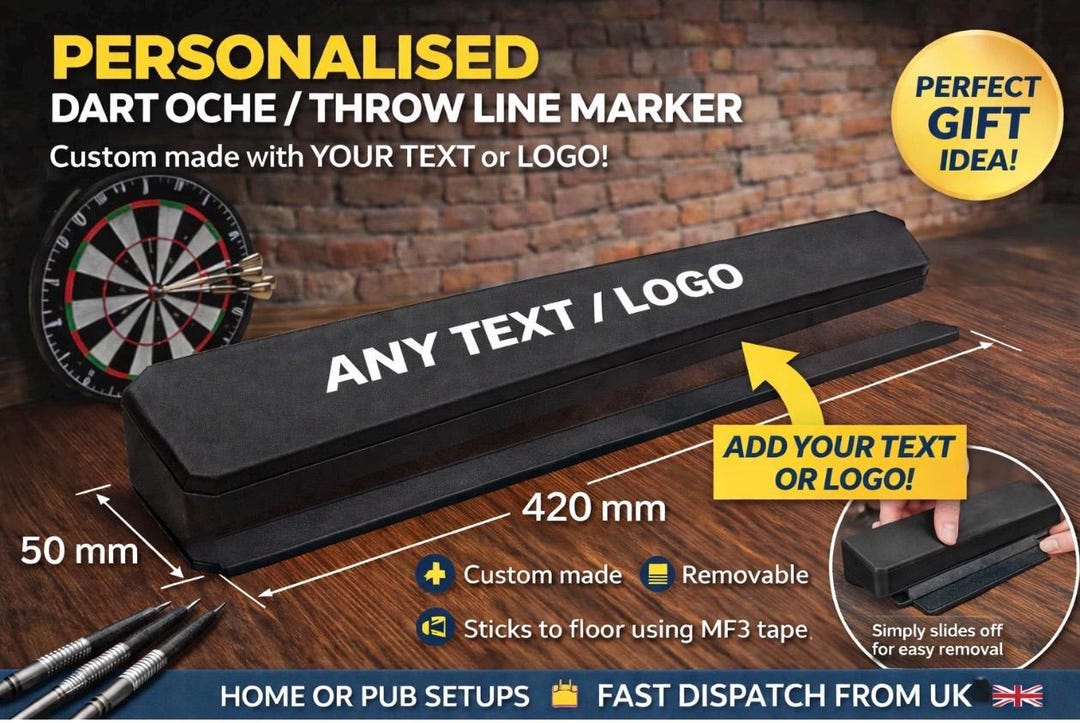 Raised Darts Oche Removable | Slide-out Base | No Drilling ...