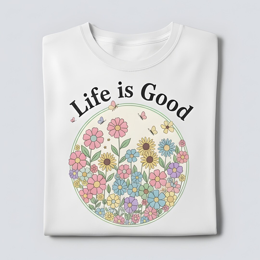Life is Good PNG, Retro Flower Digital Download, Groovy Floral Vibe ...