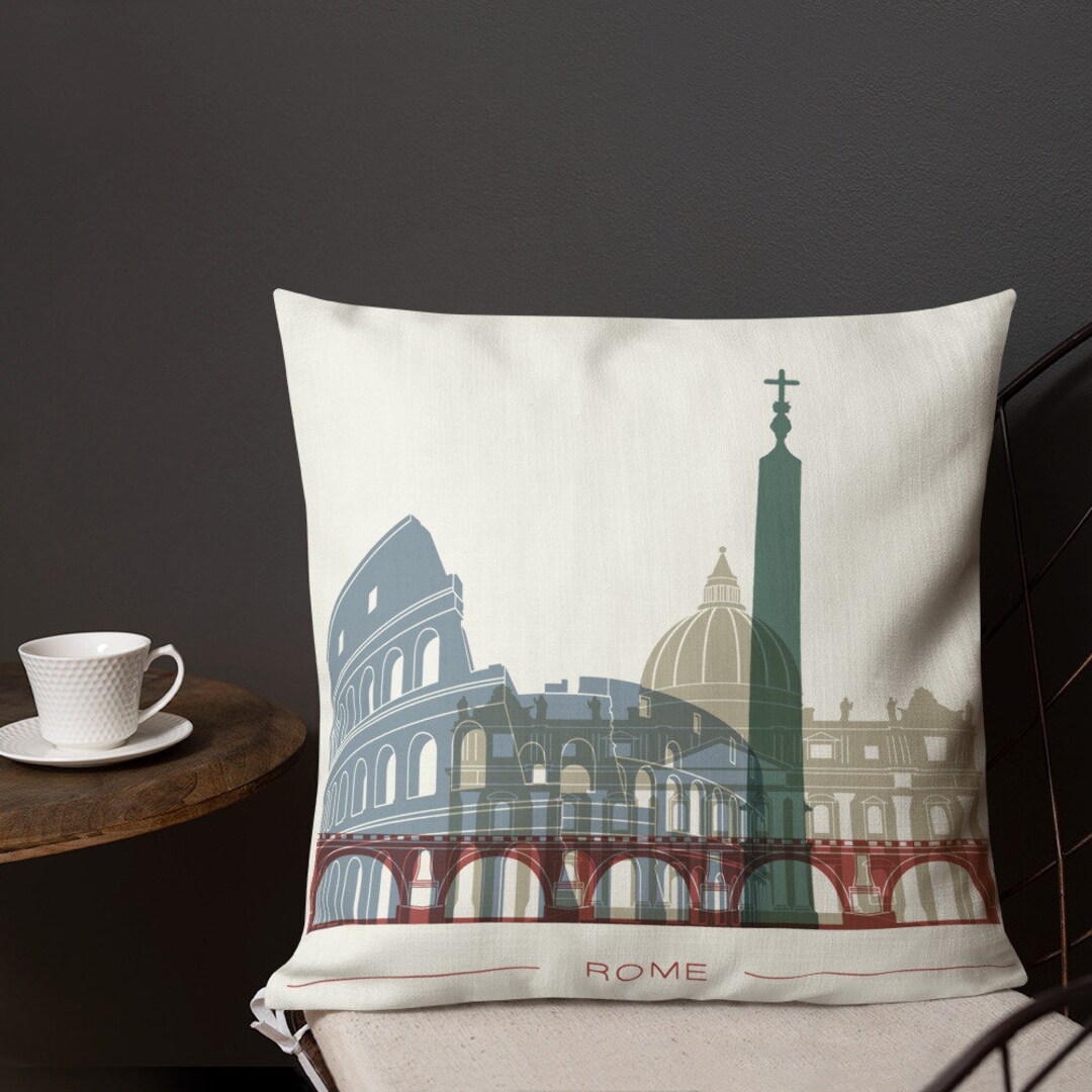 Rome Skyline Pillow - Rome Skyline - Throw Pillow - Italy - Premium ...