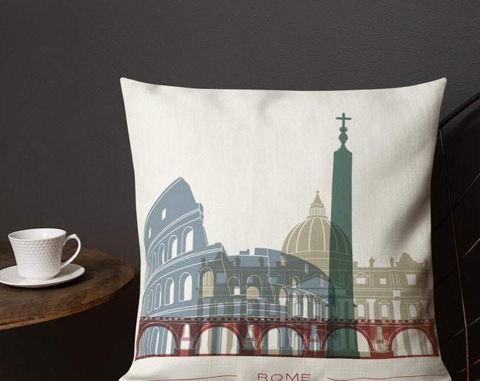 Rome Skyline Pillow Rome Skyline Throw Pillow Italy Premium Pillow - Etsy