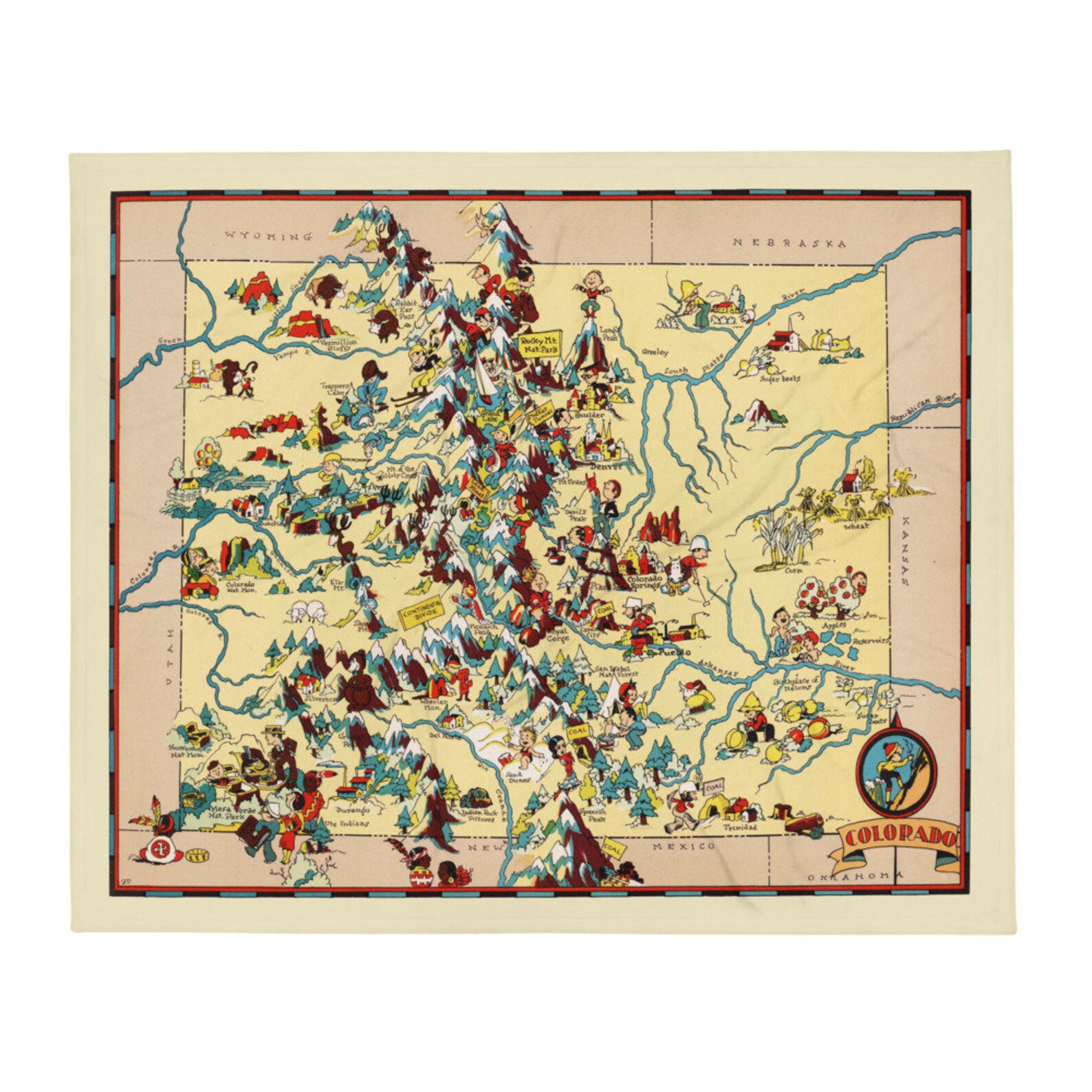 Throw Blanket - Colorado - Blanket - Panoramic - Map - Etsy