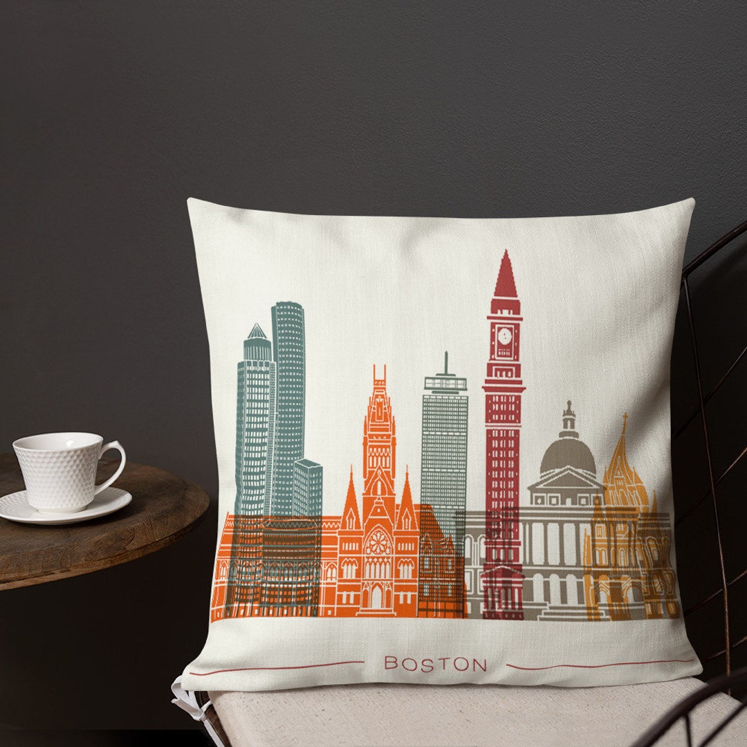 Boston Skyline Pillow - Boston - Skyline - Throw Pillow - Premium ...