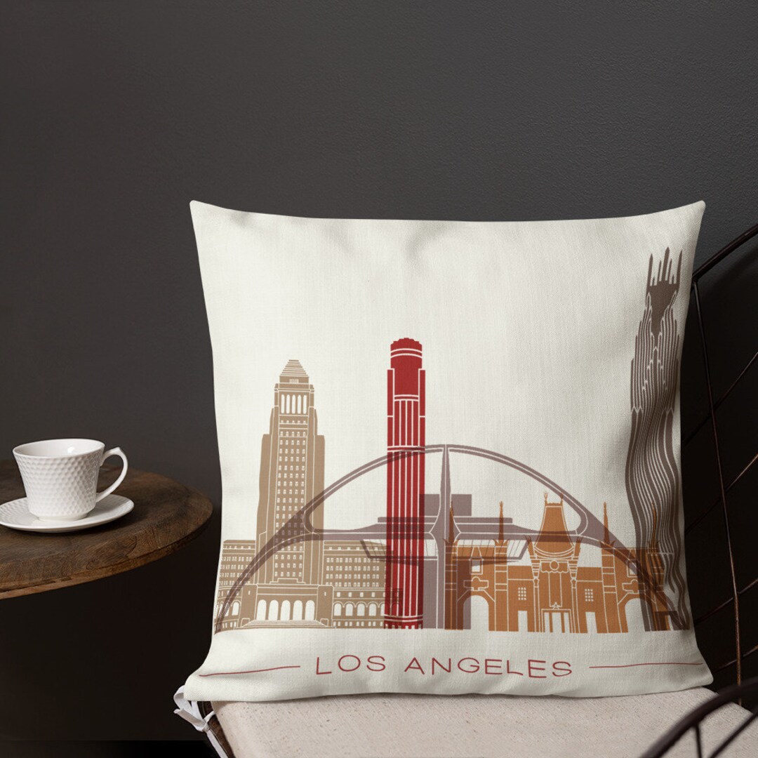 Los Angeles Skyline - Pillow - LA - Skyline - Premium Pillow - Etsy