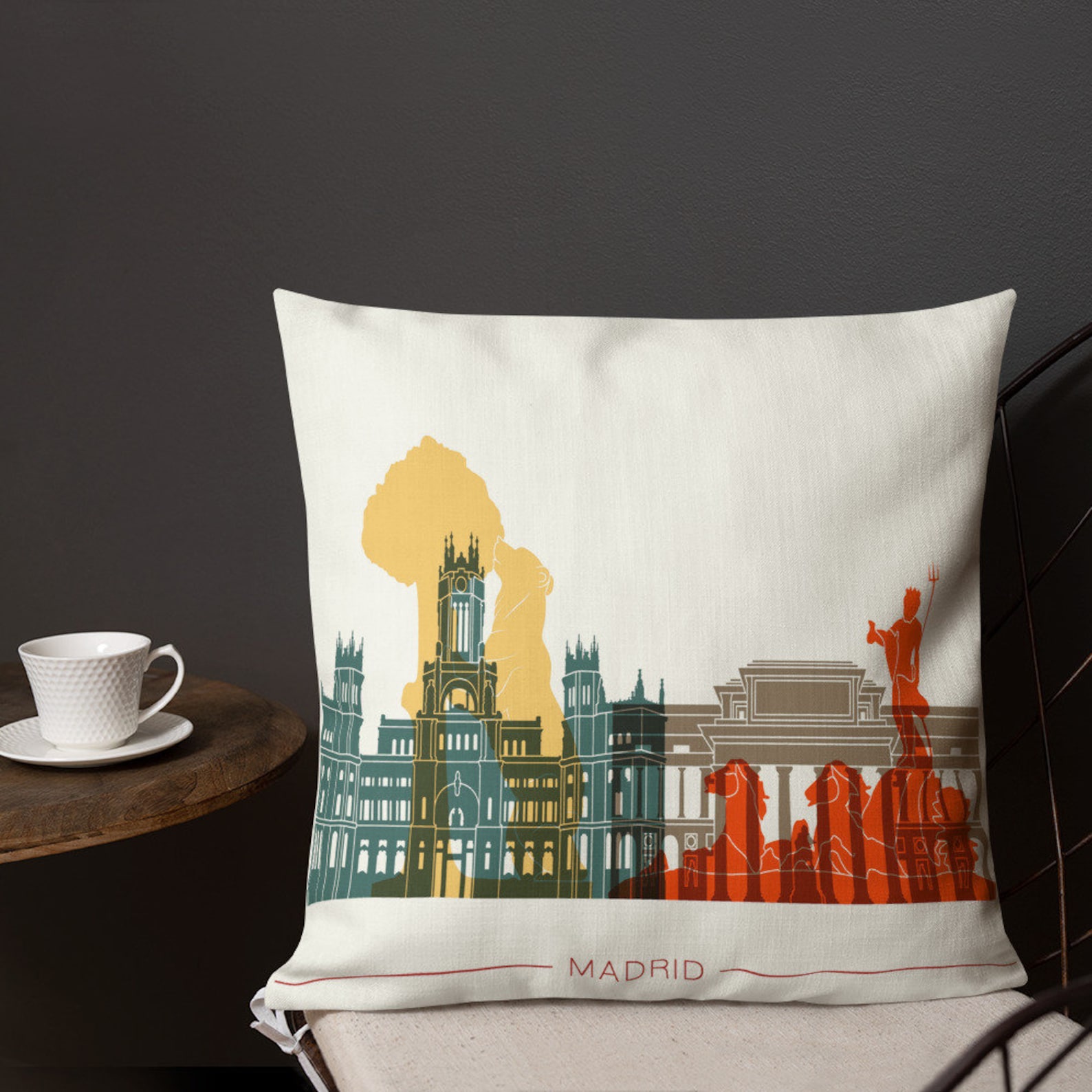 Madrid Skyline Pillow - Skyline - Pillow - Throw Pillow - Madrid Spain ...