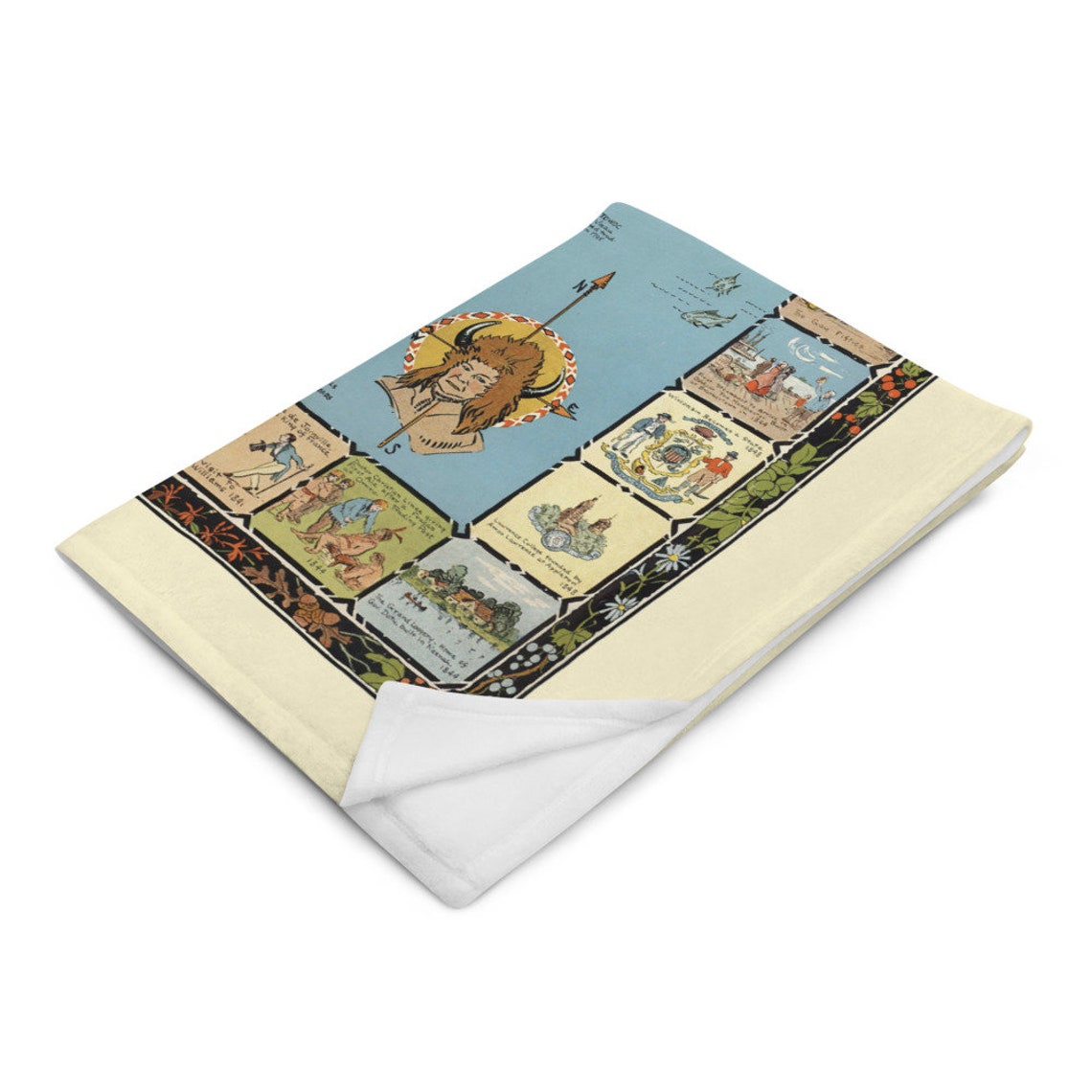 Door County - Map - Throw Blanket - Wisconsin - Green Bay - Washington ...