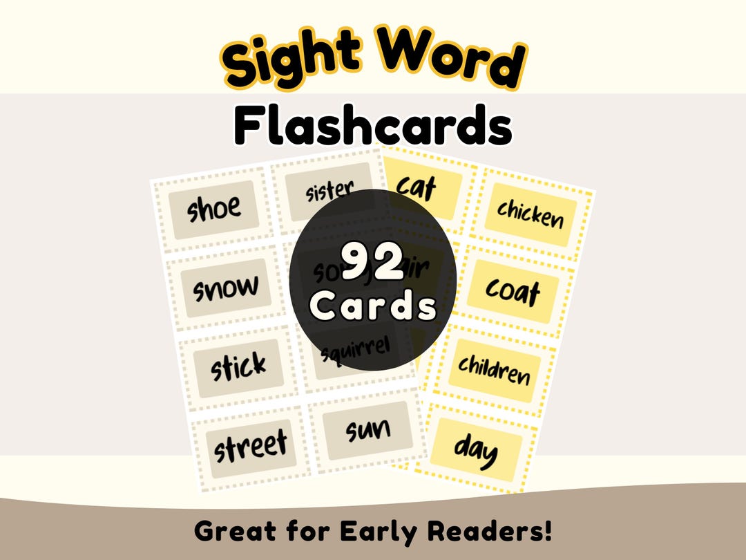 Sight Words Flashcards | Dolch Noun List | Printable Sight Words for ...