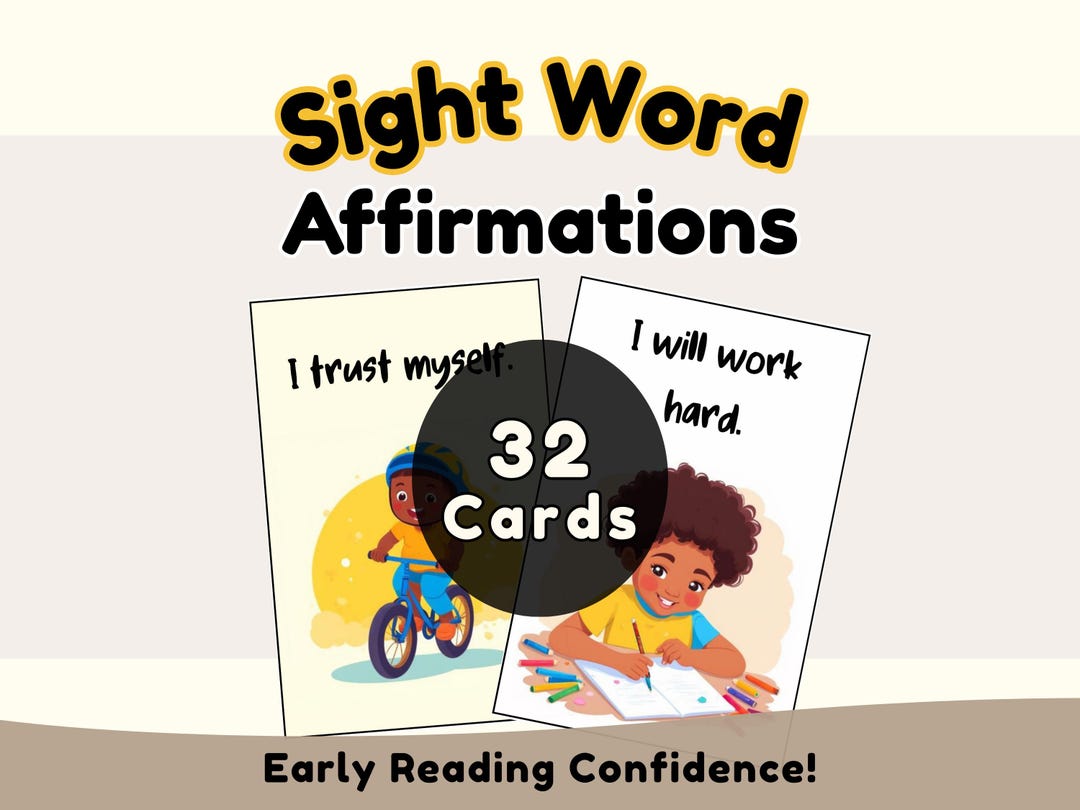 Sight Word Affirmation Cards | Printable Sight Word Practice for ...