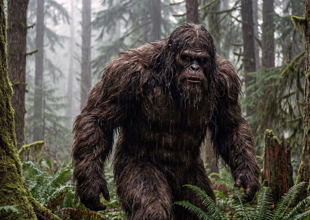 Bigfoot in a Wet Pacific Coast Forest-a3 Landscape (digital Download ...
