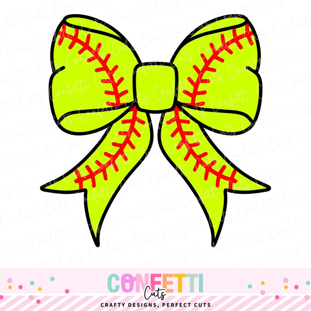 Softball SVG, Softball Bow SVG, Coquette Bow SVG, Softball Png ...