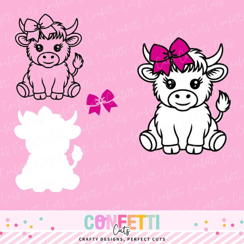 Highland Cow SVG, Baby Highland Cow PNG, Highland Cow Cut File ...