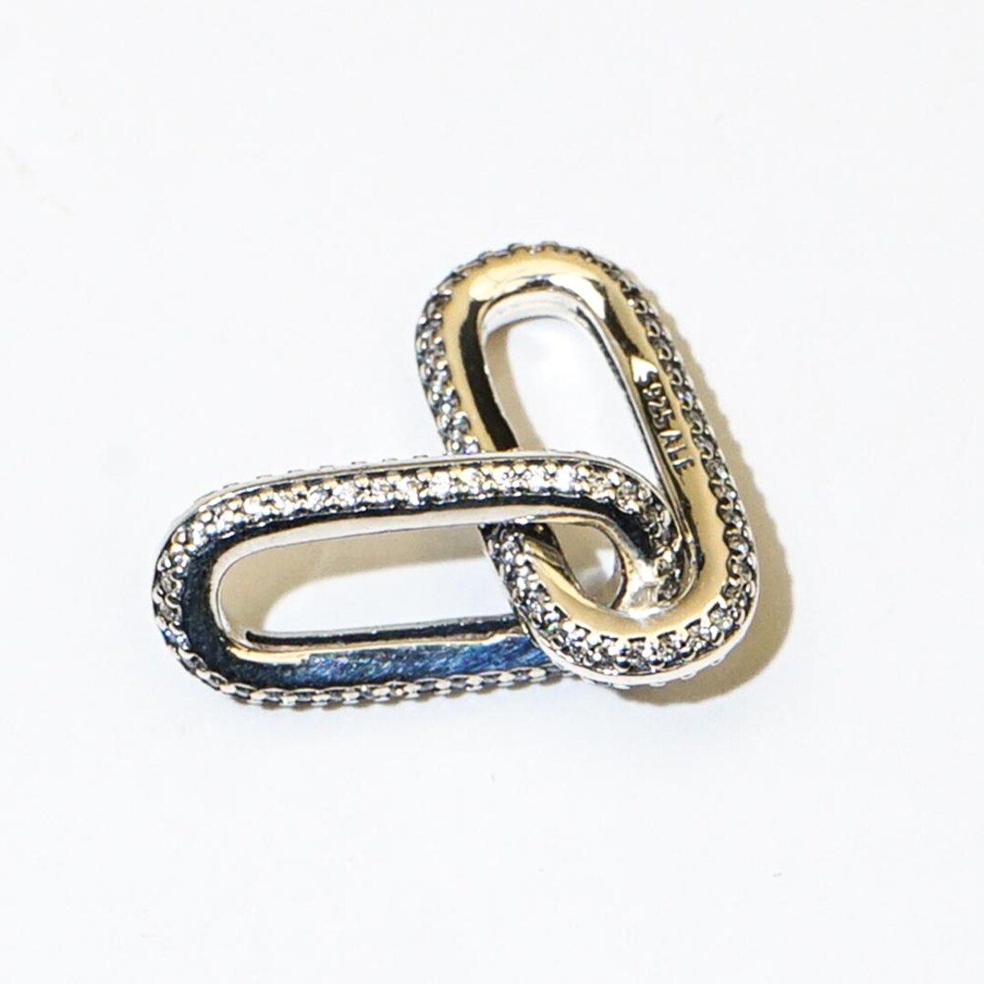 Pandora Me Styling Pavé Double Link White Stone - Etsy
