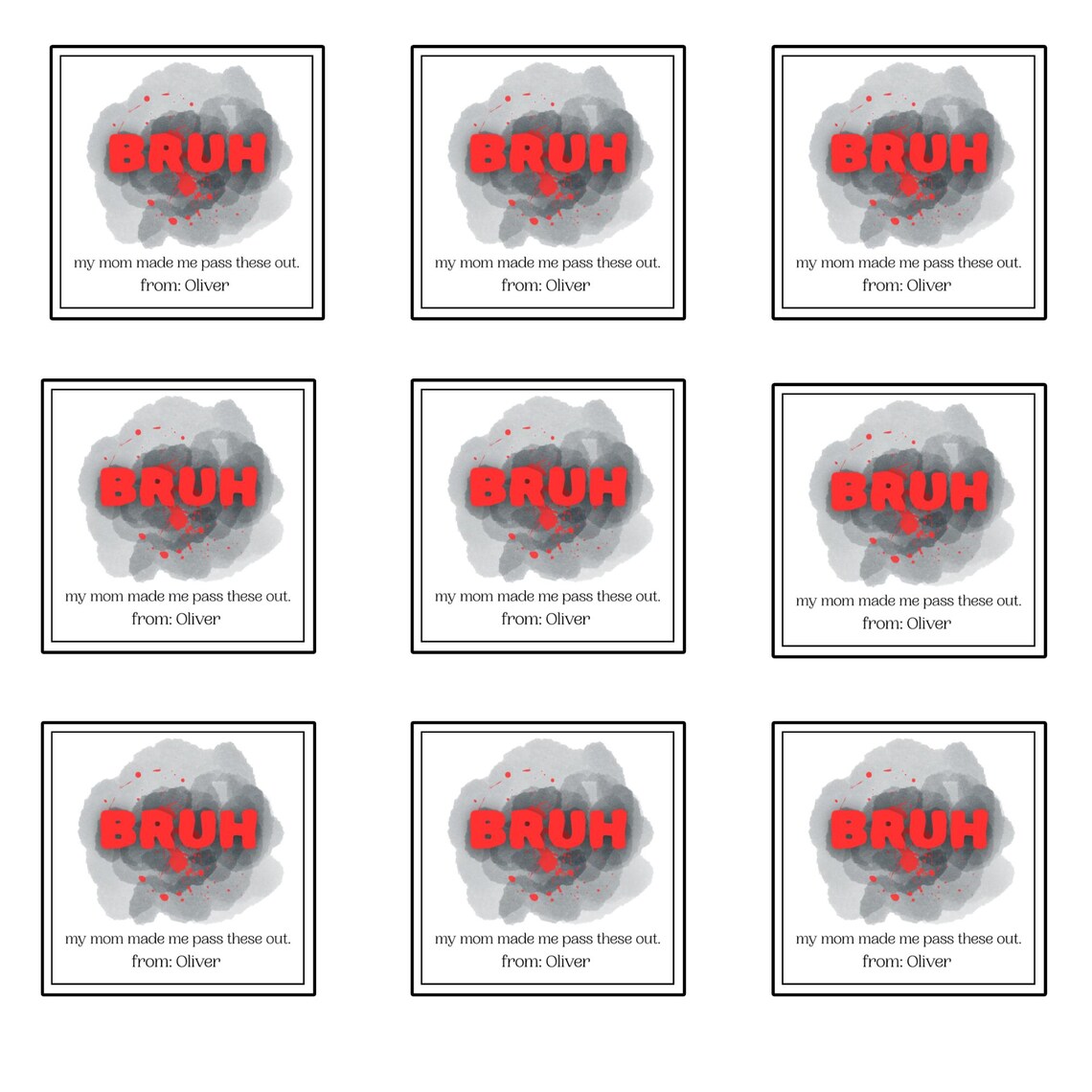Canva Bruh Boy Editable Printable Valentine Sticker | Templates for ...