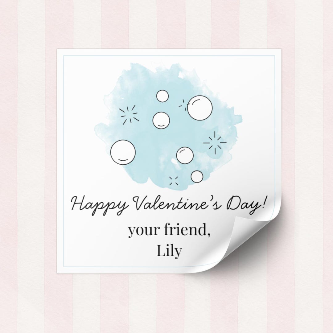 Canva Bubble Editable Printable Valentine Sticker | Templates for Kids ...