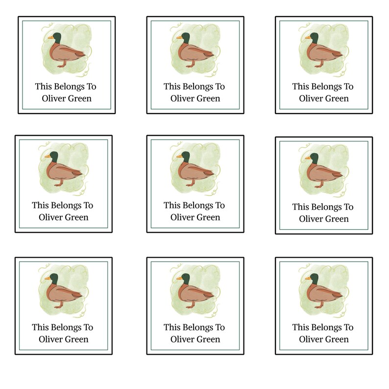 Canva Duck Editable Printable Name Tag Sticker | Templates for Kids ...