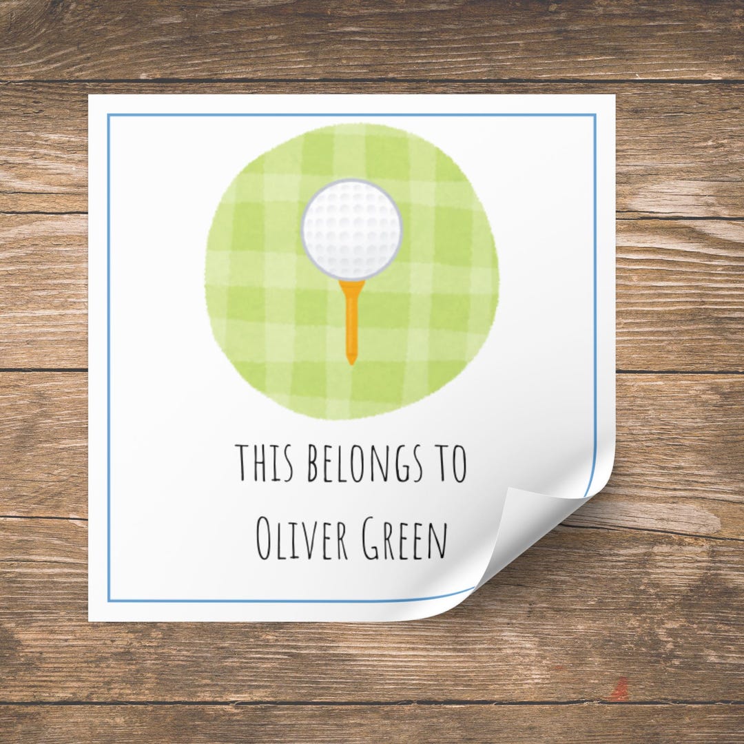 Canva Golf Editable Printable Name Tag Sticker | Templates for Kids ...