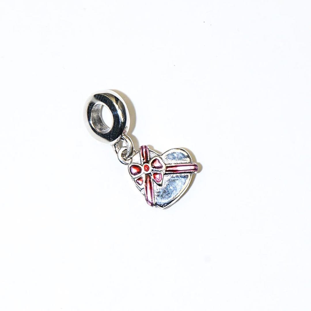Pandora Openable Chocolate Box Sterling Silver Dangle With Pink and Red ...