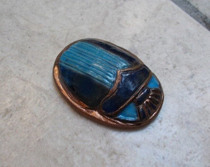Egyptian Style Large Ceramic Scarab Dark Cobalt Blue - Etsy