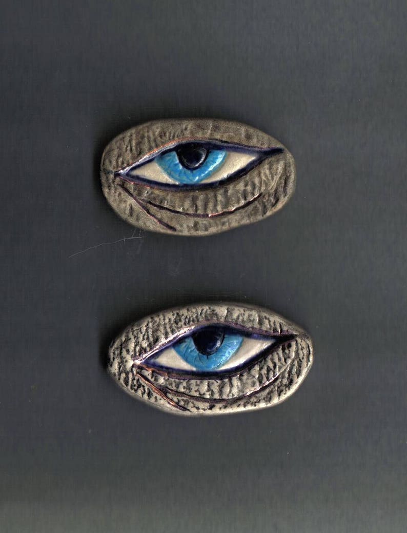 Ceramic Blue Protective Evil Eye Tile or Magnet With Gold | Etsy