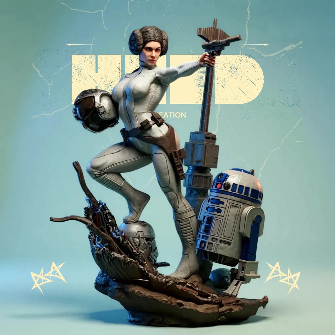 Princess Leia STL Figure 1:6 – Iconic Space Heroine Statue & Bust | 3D ...