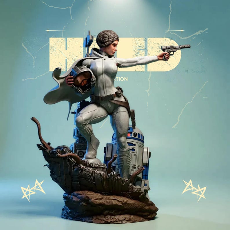 Princess Leia STL Figure 1:6 – Iconic Space Heroine Statue & Bust | 3D ...